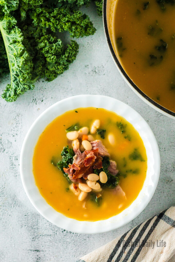 Ham Bone Soup with white beans and kale