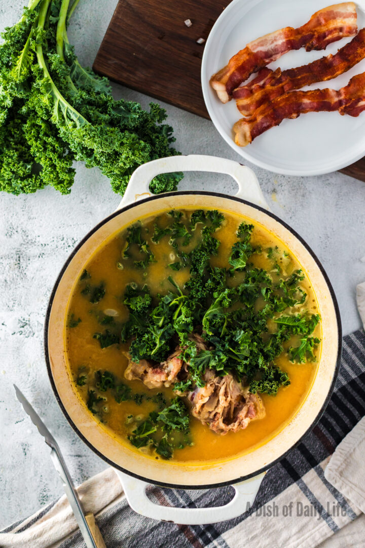 Ham Bone Soup with white beans and kale