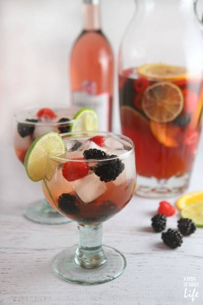 Pomegranate Berry Sangria Spritzer Recipe - A Dish of Daily Life